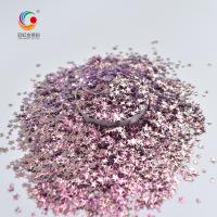 China Chameleon Reflective Glitter Powder PET Material 1KG MOQ Star Heart Shapes High Temperature Resistant for sale