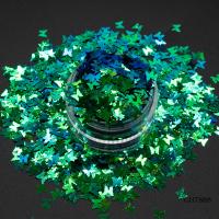 China Bulk Chunky Iridescent Loose Glitter Powder 1KG Minimum Order Peacock Gold Green PET Chameleon Sequin for sale