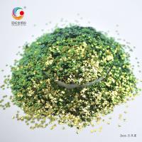 China Gold Green Heart Shaped Chameleon Glitter Powder - PET Material, High Temperature Resistant, 1KG MOQ, 15,000kg Monthly Supply for sale