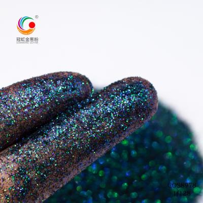 China Cosmetic Grade Peacock Glitter Powder 0.2mm-2.0mm Hexagon PET Material for Nail Art and Makeup for sale