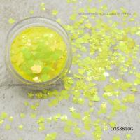China Cosmetic Grade Jadeite Glitter Powder - Star & Heart Shapes Mix, 0.1KG MOQ, High Temperature Resistant PET Material for sale
