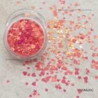 China Cosmetic Grade Jadeite Glitter Powder - Star & Heart Shapes Mix, 0.1KG MOQ, High Temperature Resistant PET Material for sale