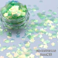 China Cosmetic Grade PET Glitter Powder 2mm-3mm Iridescent Shapes for Nail Art and Crafts for sale