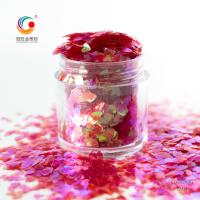 China 3mm Cosmetic Grade Rainbow Glitter Powder - Moon Heart Star Shapes with Chameleon Effect for Nail Art and DIY Crafts for sale