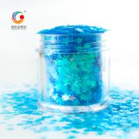 China 3mm Cosmetic Grade Rainbow Glitter Powder - Moon Heart Star Shapes with Chameleon Effect for Nail Art and DIY Crafts for sale