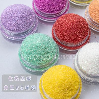 China Cosmetic Grade PET Glitter Powder 0.2mm-2.0mm Jadeite Colors for Nail Art and Decorative Applications for sale