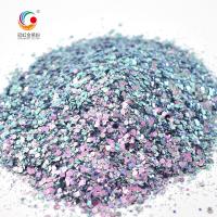 China Cosmetic Grade PET Chameleon Glitter Powder - Solvent Resistant Hexagon Mix Sizes 0.1KG MOQ for sale
