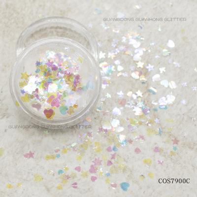 China 3mm White Loose Reflective Chunky Eye Glitter Bulk For Nails Lip for sale