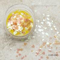 China 3mm White Loose Reflective Chunky Eye Glitter Bulk For Nails Lip for sale