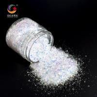 China White PET Chunky Loose Cosmetic Glitter Pigment Mixes Irregular Strip For Stage Performance for sale
