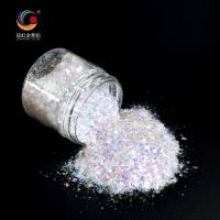 China White PET Chunky Loose Cosmetic Glitter Pigment Mixes Irregular Strip For Stage Performance for sale