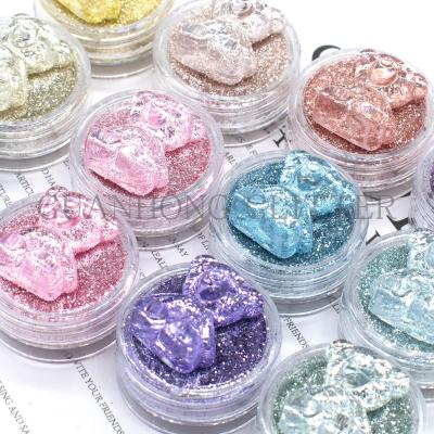 China ODM Hexagon Loose Cosmetic Glitter Pigment For Nail Polish Pink Blue Purple Yellow for sale