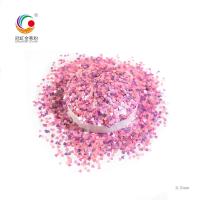 China Heart Shaped Chunky Ink Pink Glitter Powder 2.5mm-3mm PET Material for Wedding Decoration and Crafts for sale