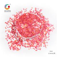 China Heart Shaped Chunky Ink Pink Glitter Powder 2.5mm-3mm PET Material for Wedding Decoration and Crafts for sale