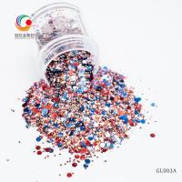 China Polyester Hexagonal Glitter Powder Mix 25-50 Microns Rainbow Colors for Crafts and Cosmetics for sale