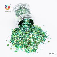 China Polyester Hexagonal Glitter Powder Mix 25-50 Microns Rainbow Colors for Crafts and Cosmetics for sale