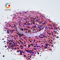 China GW002 Bulk Polyester Glitter Powder 50 Microns Thick with Mixed Star Shapes 1mm-5mm for Nail Art and Crafts for sale