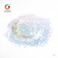 China PET Iridescent Glitter Powder 50 Microns Thickness with 1mm-5mm Special Shapes for Crafts and Cosmetics for sale