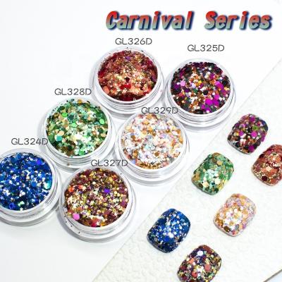China Bulk Polyester Holographic Glitter Powder 1KG Minimum Order - Mixed Hexagonal Shapes for Tumbler & Craft Applications for sale