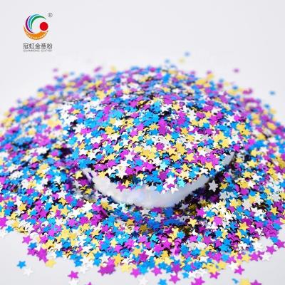China PET Glitter Powder Special Shapes 1-5mm Size Range 25-50 Microns for Nail Art and Decoration for sale