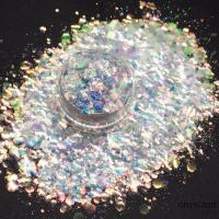 China Holographic Glitter Powder PET Material Mixed Hexagonal Shapes 1KG MOQ for Nail Art and Crafts for sale