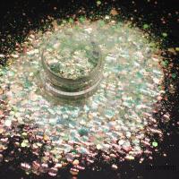 China Holographic Glitter Powder PET Material Mixed Hexagonal Shapes 1KG MOQ for Nail Art and Crafts for sale