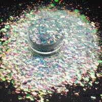 China Holographic Glitter Powder PET Material Mixed Hexagonal Shapes 1KG MOQ for Nail Art and Crafts for sale