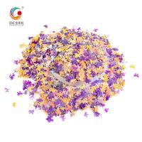 China Eco-Friendly PET Glitter Powder with Chunky Bowknot Shapes in Neon Colors - 50 Micron Thickness, Multiple Sizes from 0.2mm to 6.0mm for sale