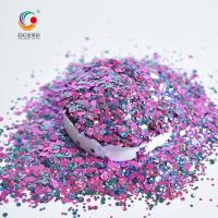 China PET Chunky Starry Glitter Powder 50 Microns Thick in 1mm-5mm Shapes for Nail Art and Sticker Printing for sale