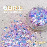 China Hexagonal PET Glitter Powder 1KG MOQ - Mixed Colors High Temperature Resistant for Nail Art & Christmas Decorations for sale