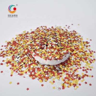 China PET Glitter Powder Dust Bulk 25-50 Microns Thickness in 1mm-5mm Shapes for Craft Textile Decoration for sale