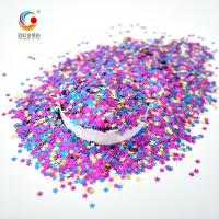 China PET Glitter Powder Dust Bulk 25-50 Microns Thickness in 1mm-5mm Shapes for Craft Textile Decoration for sale