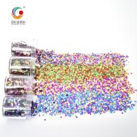 China PET Glitter Powder Dust Bulk 25-50 Microns Thickness in 1mm-5mm Shapes for Craft Textile Decoration for sale