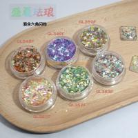 China High Temperature Resistant Rainbow PET Glitter Powder - Mixed Hexagonal 1KG Minimum Order with 15,000kg Monthly Capacity for sale