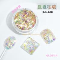 China High Temperature Resistant Rainbow PET Glitter Powder - Mixed Hexagonal 1KG Minimum Order with 15,000kg Monthly Capacity for sale