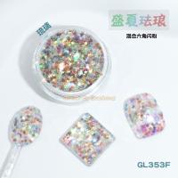 China High Temperature Resistant Rainbow PET Glitter Powder - Mixed Hexagonal 1KG Minimum Order with 15,000kg Monthly Capacity for sale