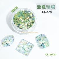 China High Temperature Resistant Rainbow PET Glitter Powder - Mixed Hexagonal 1KG Minimum Order with 15,000kg Monthly Capacity for sale