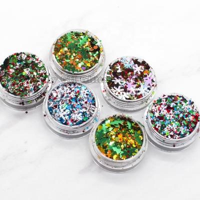 China Chunky Cosmetic Glitter Mix 1KG - Christmas Halloween Winter Style PET Material High Temperature Resistant for sale