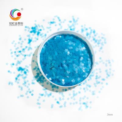 China Shiny Fluorescent Blue PET Glitter Powder Star Chunky 1mm 3mm ODM for sale