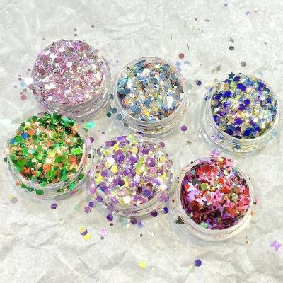 China ODM Halloween Sequin Mix Chunky Hexagon Glitter Powder For Glass Tumbler for sale