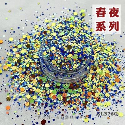 China Rainbow Chunky Glitter Mix Bulk 1KG PET Polyester High Temperature Resistant for Nail Art and Crafts for sale
