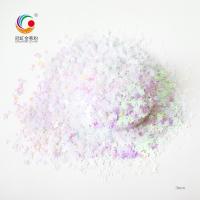 China Blue Rainbow PET Glitter Powder 50-75 Microns Thickness for Nail Art and Cosmetic Applications for sale