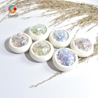 China Hexagonal Polyester Glitter Powder 1KG Minimum Order Mixed Colors Japanese Style Chunky Sequin for Body Face Nail Art for sale