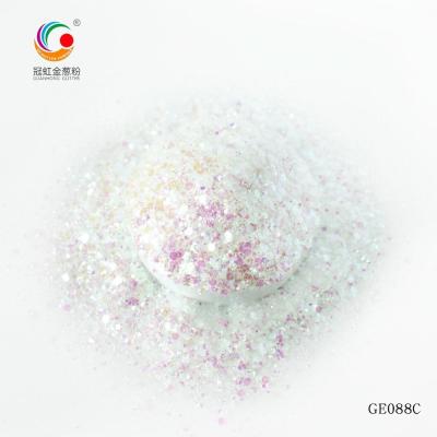 China Craft Bulk Loose Rainbow Polyester Hexagonal Glitter Powder Mix Nail Art for sale