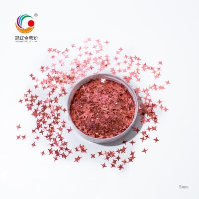 China PET Holographic Glitter Powder 50 Microns - Star Flash Sequins in 1mm-5mm Shapes for Craft & Nail Art for sale