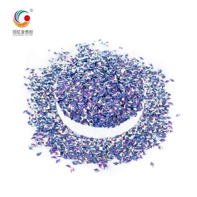 China Multicolor Makeup Diamond Glitter Dust Pigment 3D Prismatic Star Chunky Shiny Powder for sale