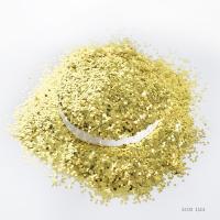 China Delivery Period To Be Negotiated PET Hexagonal Polyester Glitter Gold Powder Christmas Wallpaper Paper Decoration Supplies for sale