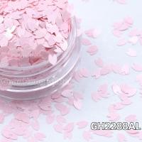 China OEM Iridescent Macaron Pink Chunky Glitter Powder 1KG Minimum with Petal and Leaf Shapes for Nail Art and Crafts for sale