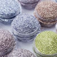 China PET Hexagon Solvent Resistant Glitter Powder 1/4-1/128 Size Titanium Crystal Colors for Industrial Craft Applications for sale