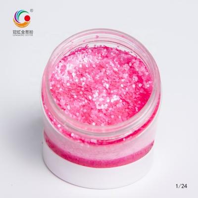 China PET Solvent Resistant Glitter Powder 50 Microns Thickness - Hexagon 6.0mm to 0.2mm Sizes for Industrial Coatings for sale